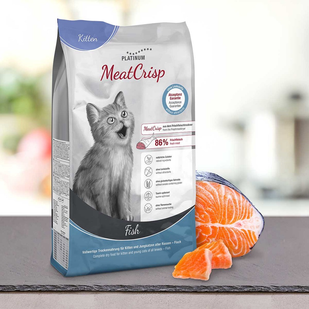Platinum Meatcrisp Kitten απολαυστική ξηρά τροφή για γατάκια με ψάρι