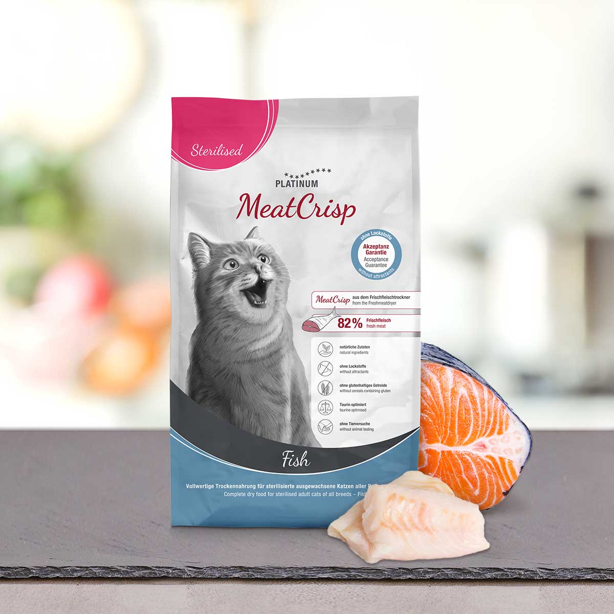Platinum Meatcrisp Sterilised Fish ξηρά τροφή για στειρωμένες γάτες