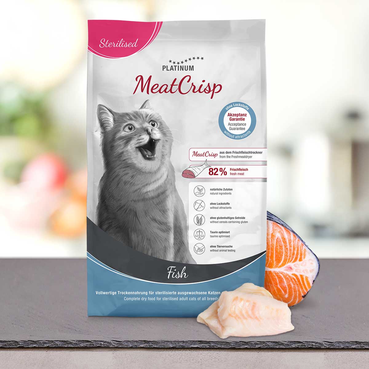 Platinum Meatcrisp Sterilised συνδυασμός ξηρών τροφών γάτας